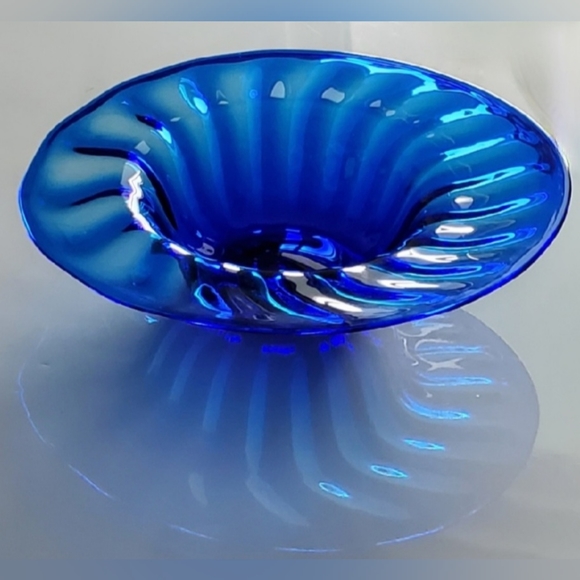 BLENKO | Art | Rare 25 Blenko Cobalt Blue Handcrafted Optic Art Glass ...